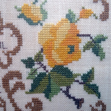 Nydelig innrammet broderi (Str. 17x32 cm) - Epla