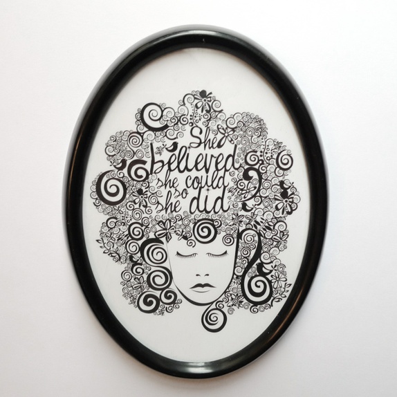 Innrammet bilde i retro glassramme - Epla