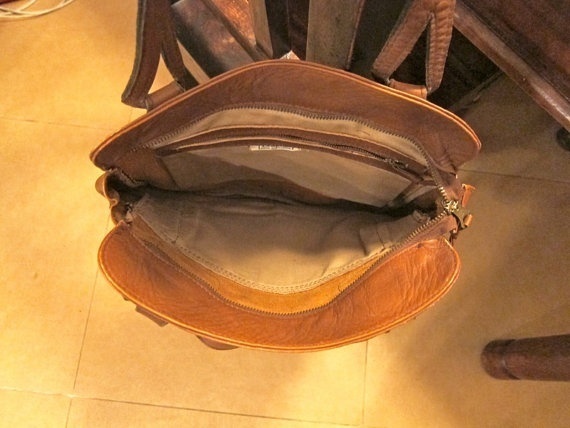 Vintage brun skulderveske i skinn - Epla