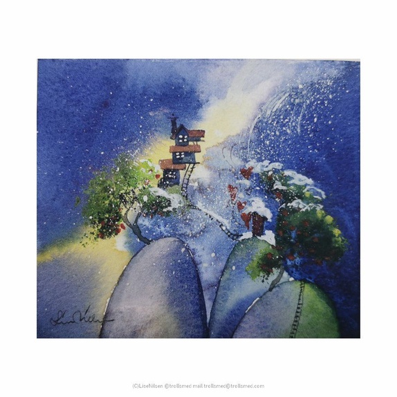 Akvarell - original Forløsning - Epla