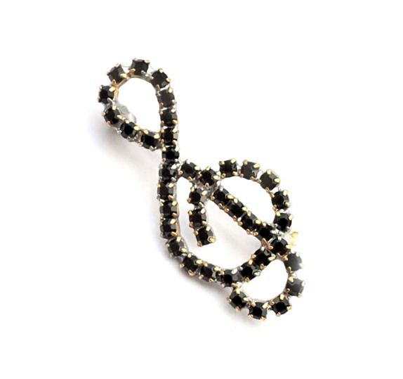 G-nøkkel, gammel glitrende brosje - Epla