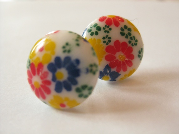 Vintage blomstrede Ørepynt - Epla