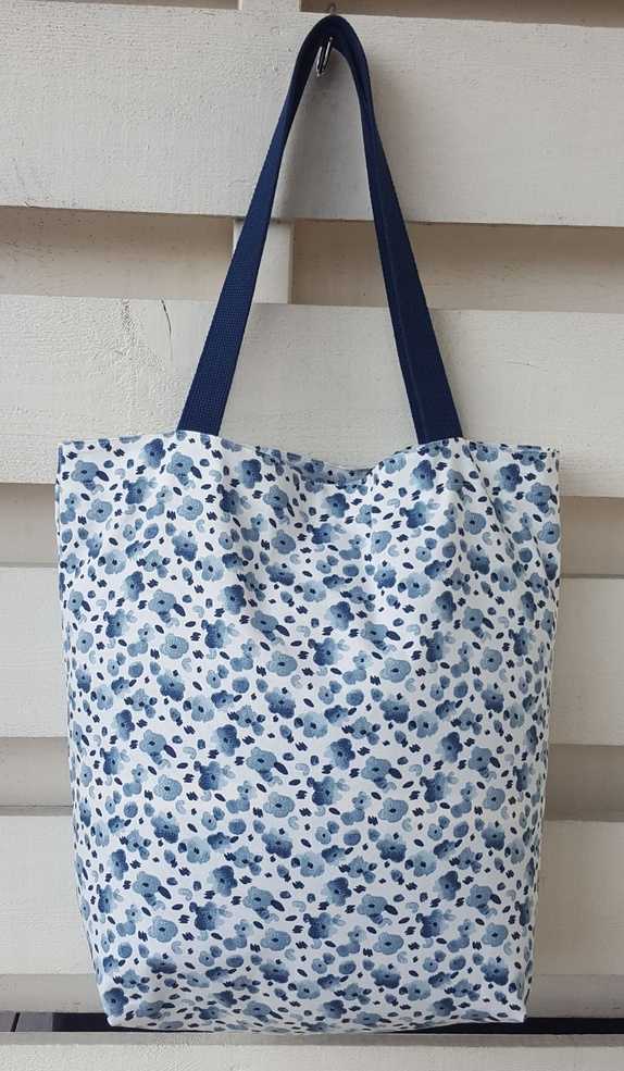 Stort handlenett - blå blomster - Epla