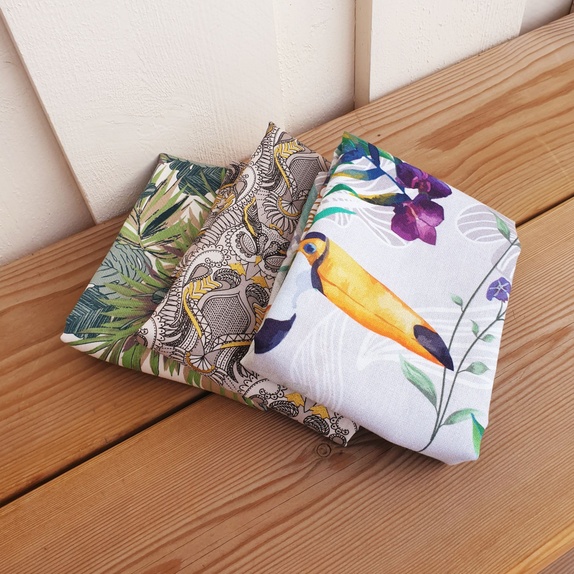 Handlenett, tropiske blomster og fugler - Epla