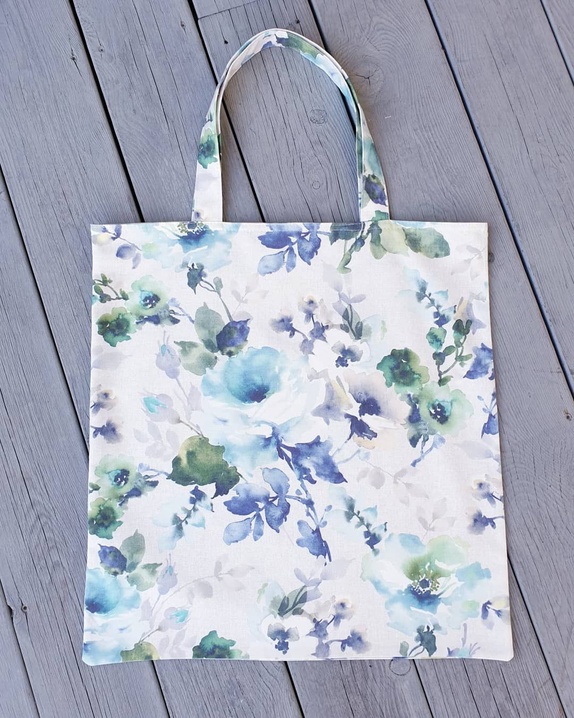 Handlenett, store roser i blått, grønt og turkis - Epla