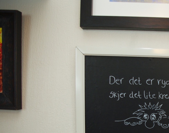 Vintage - antikkhvit - kritt tavle - Epla