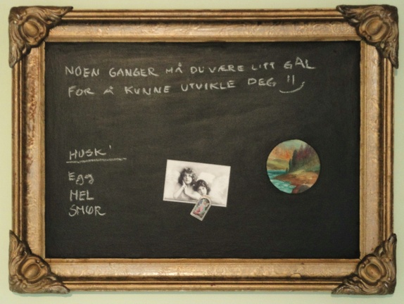 NYHET! STOR VINTAGE KRITT- og MAGNETTAVLE - Epla