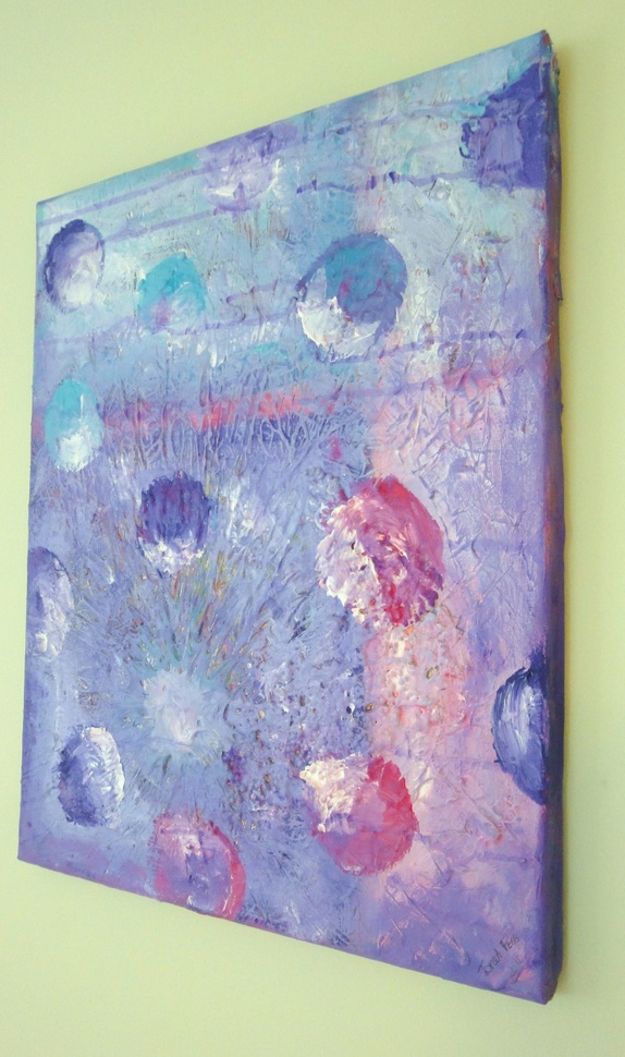 Orginalt maleri - "Sprudlende" Fri frakt! - Epla