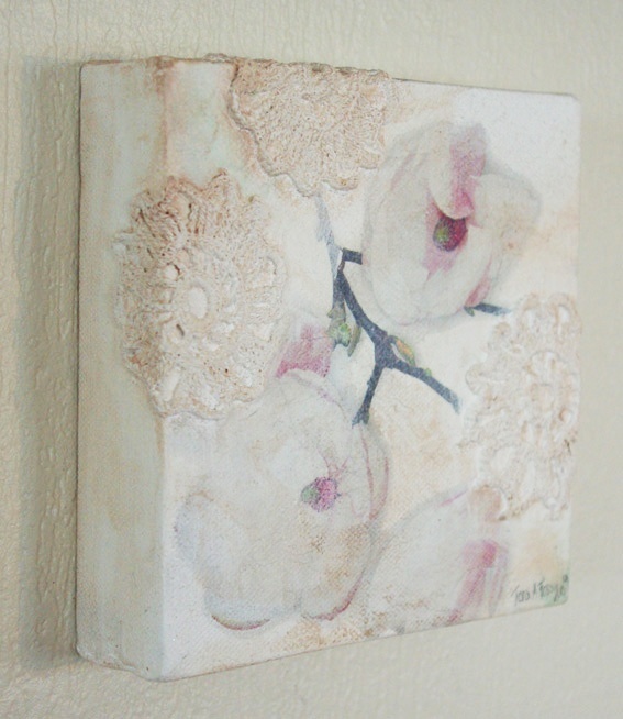 SALG! -10% Mixed Media Maleri- Faded Orchid 3 (av 3 - Epla