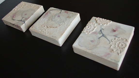 SALG! -10% Mixed Media Maleri- Faded Orchid 3 (av 3 - Epla