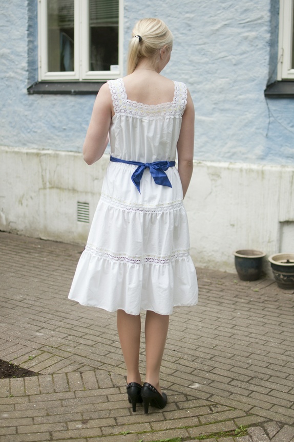 Søt 70-talls sommerblonde vintagekjole, M/L - Epla