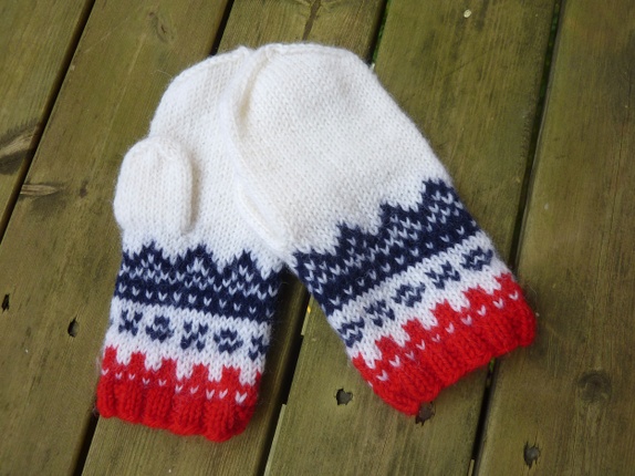 Norske votter i tradisjonelle farger barn - Epla