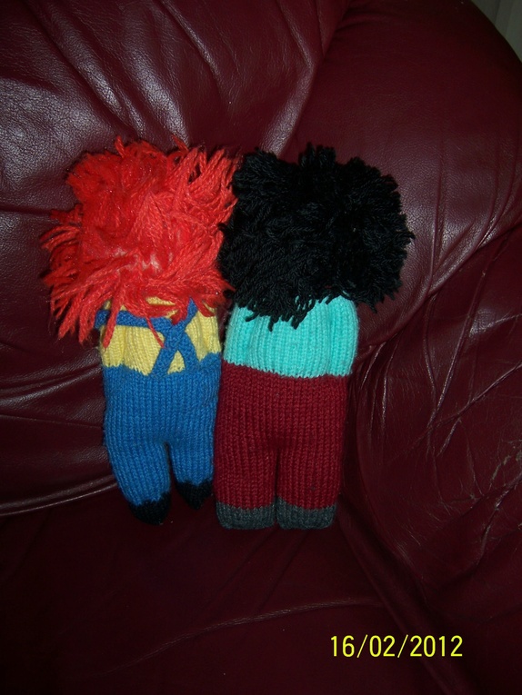 Karius og Baktus dukker, strikket - Epla