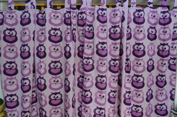 Gardiner med uglemotiv. To lengder selges samlet. Ugler. Retro - Epla