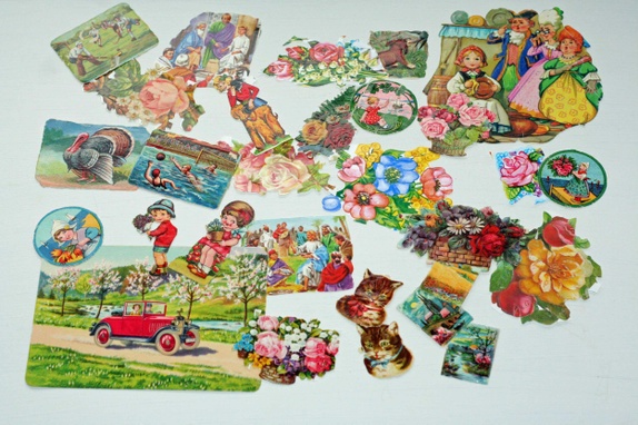 Glansbilder, mange eldre - Epla