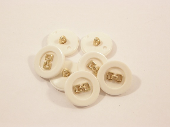 Hvite og gullfarga knapper - firkanter - Epla