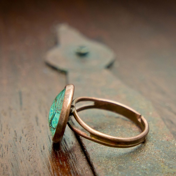 Turkis - justerbar ring - Epla