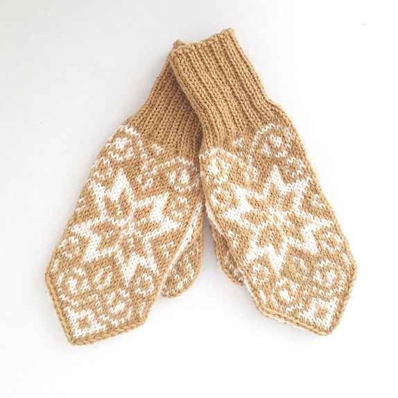 Selbuvotter, honninggule, str S/M - Epla