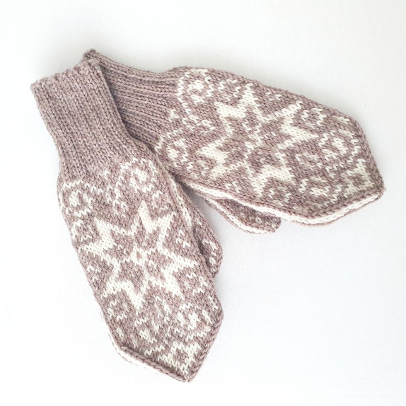 Selbuvotter, beige melert, str S/M - Epla