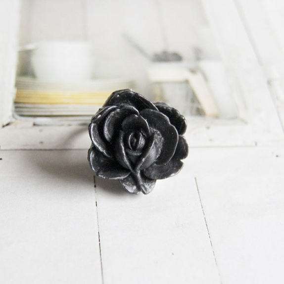 Svart rose - ring - Epla