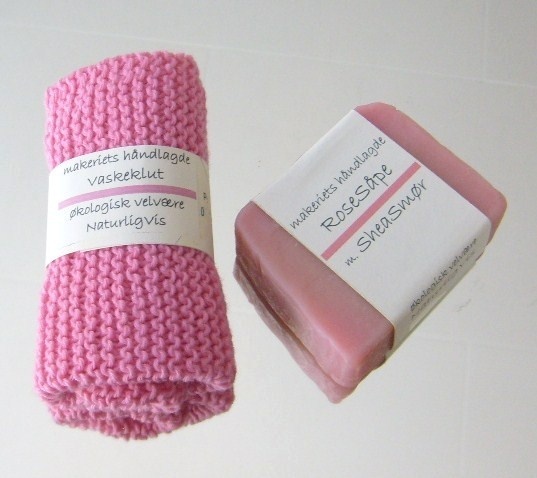 Økologisk. Rosa vaskeklut+ Rosesåpe - Epla