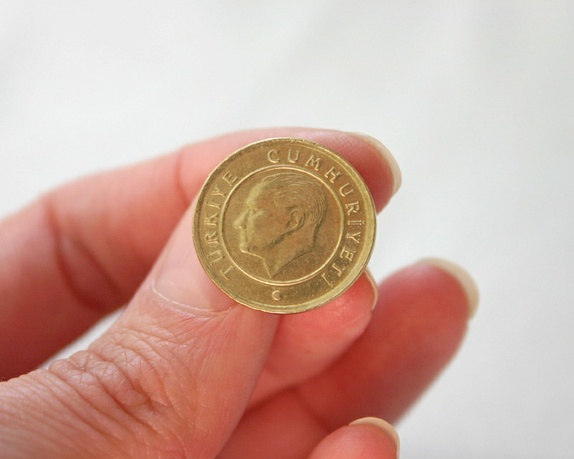 Øredobber. Tyrkisk mynt - Epla