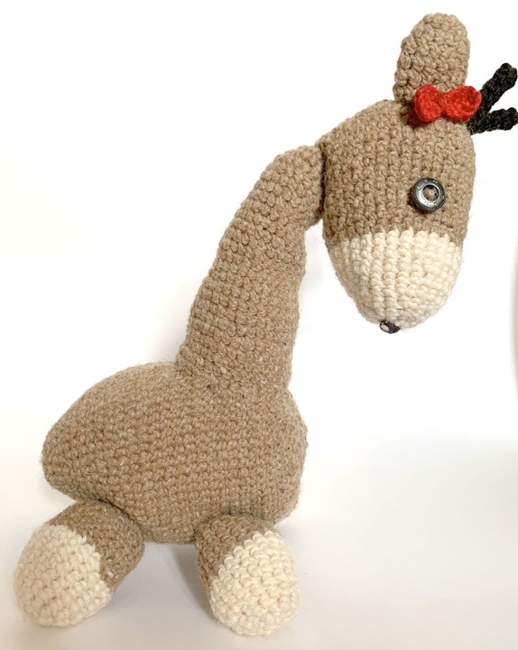 Heklet sjiraff jente leketøy søt håndlaget dukke kosedyr fylt dyr leketøy i ull - Epla