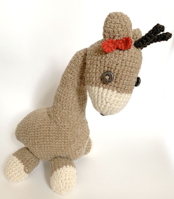 Heklet sjiraff jente leketøy søt håndlaget dukke kosedyr fylt dyr leketøy i ull - Epla