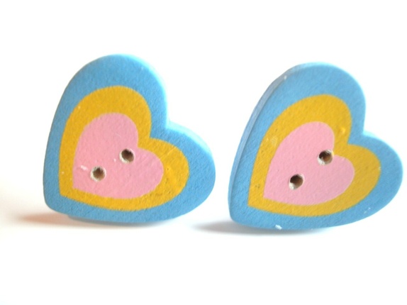 Ear Me Out - "Blå, Gule & Rosa Hjerter" - Epla