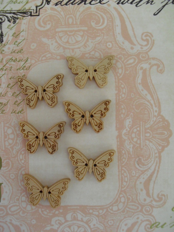 6 stk, Sommerfugl - Knapper - Epla