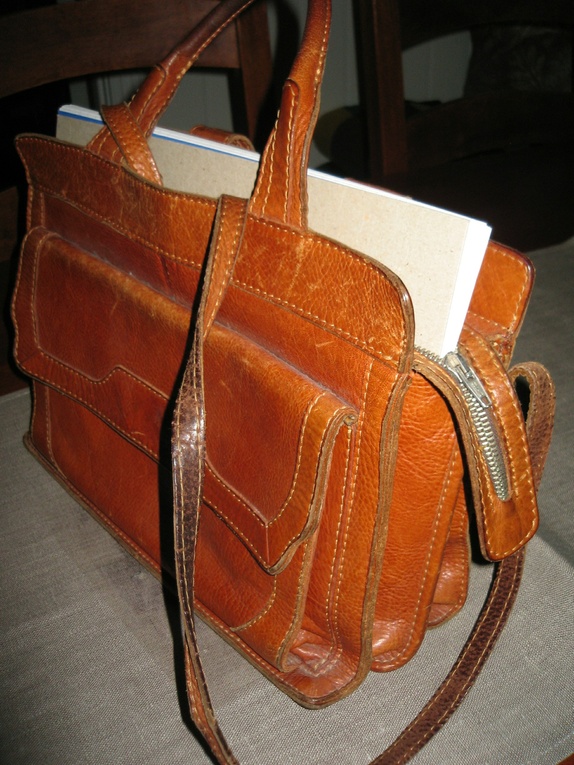 Skulderveske i ekte lær, vintage - Epla