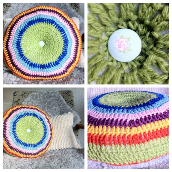 SOMMERSALG! Fargerik, rund pute. - Epla