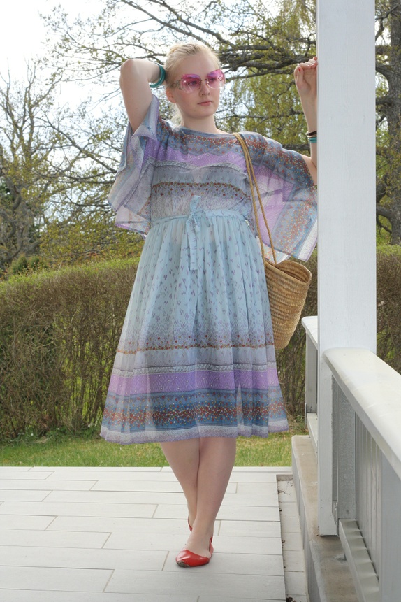 SALG!! 70-talls vintage kjole strl. S/M - Epla