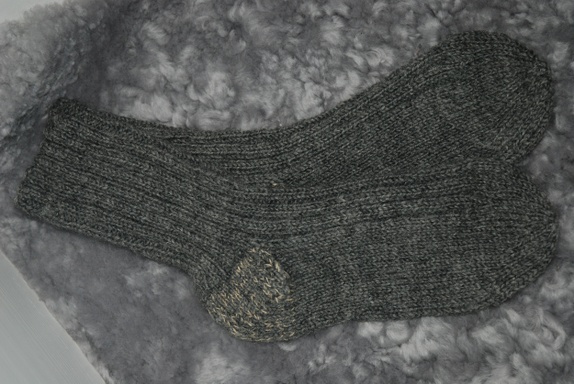 Oldemors grå ullsokker m/forsterket hæl - Epla