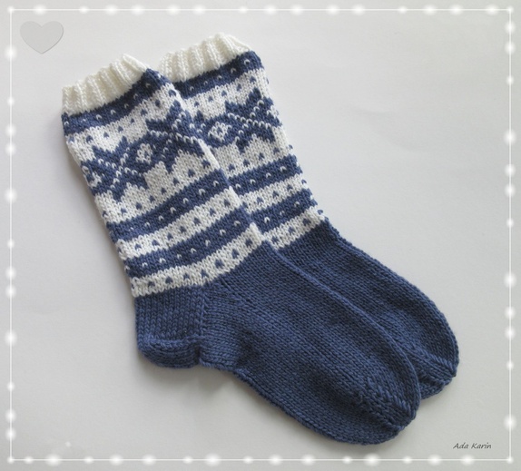 Blå sokker str. ca.37-39 - Epla