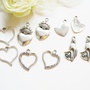 10 stk hjerte charms mix - Epla