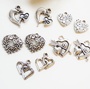 10 stk hjerte charms mix - Epla