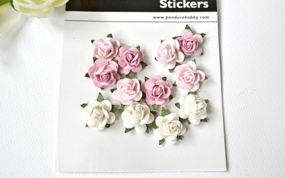 rosa og hvite roser - Epla