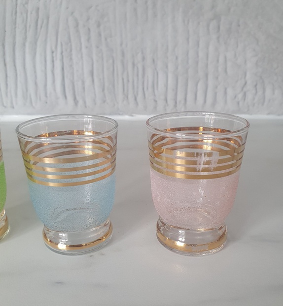 6 stk Vintage pulverglass til shot eller likør - Epla