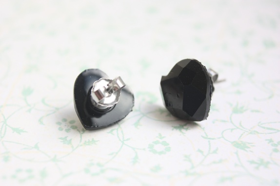 ~ SORTE HJERTER ~ Øredobber - Epla