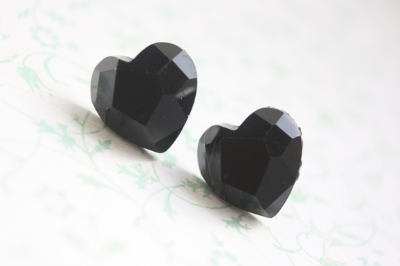 ~ SORTE HJERTER ~ Øredobber - Epla