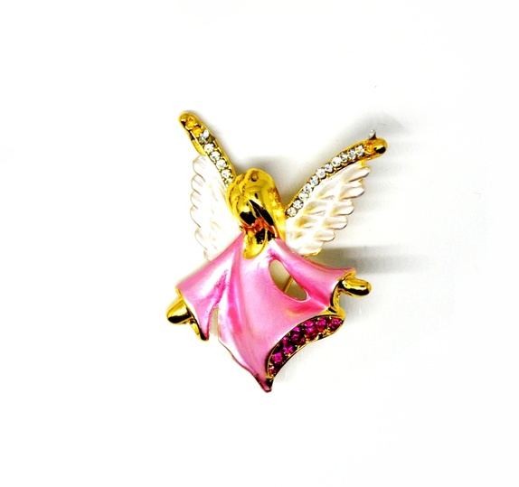 Englebling,vakker rosa brosje - Epla