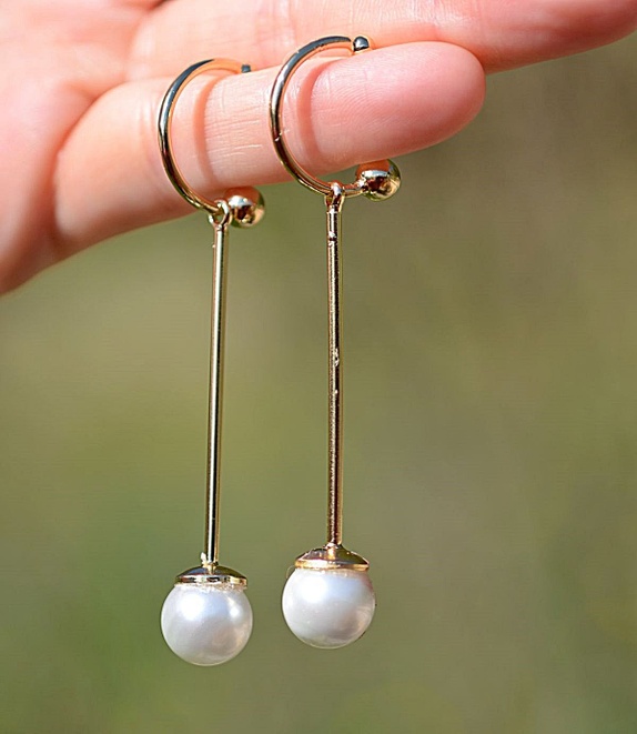 Lange øredobber med perlemor. er66 - Epla