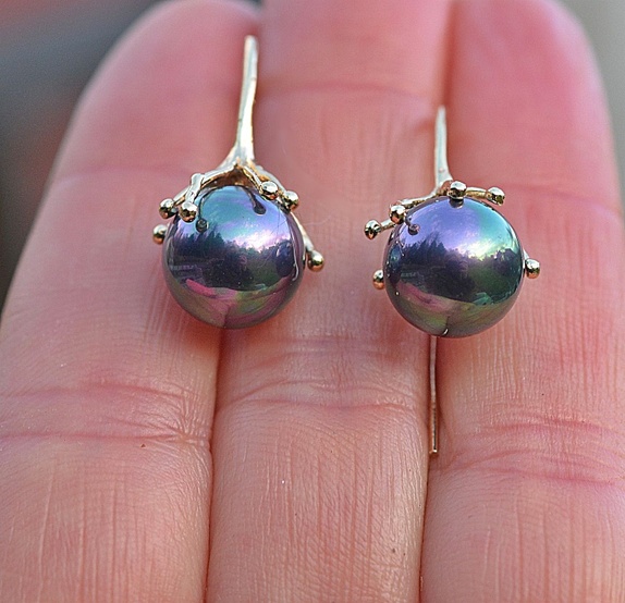 Øredobber med perlemor perler. er121 - Epla