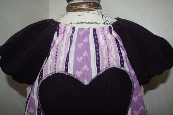 Hjertekjole, lilla, str 6 år - Epla