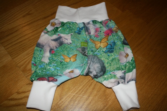 Haremsbukse m fotoprint, str 62/68 - Epla