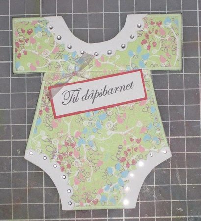 Dåpskort - jente mønstret - Epla