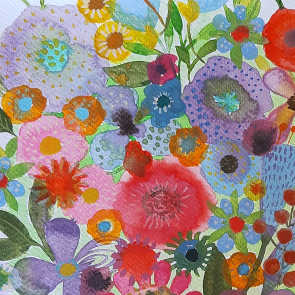 Blomster - A3 - Original akvarell - Epla
