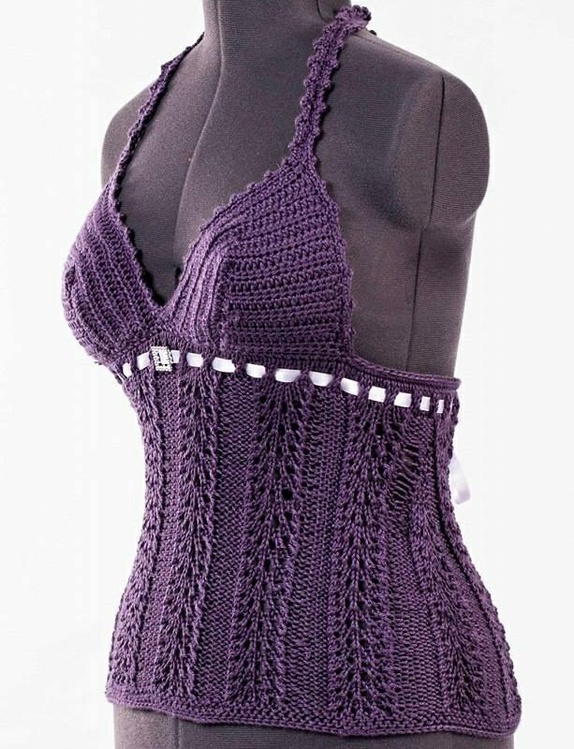 Strikket og heklet topp - Epla