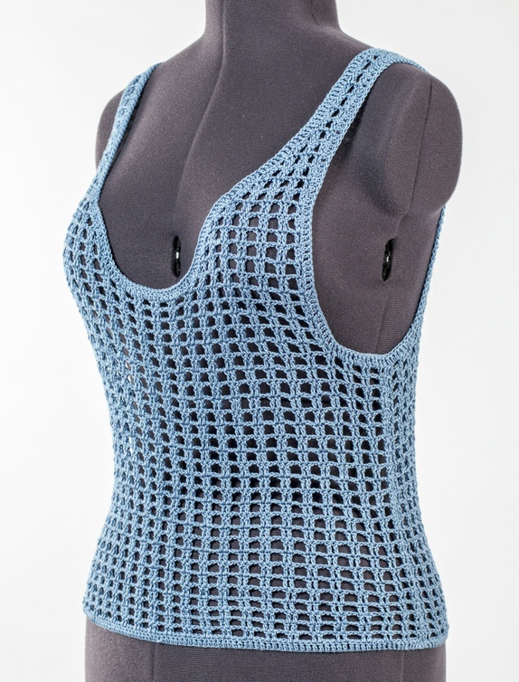 SALG! Blå heklet topp - Epla